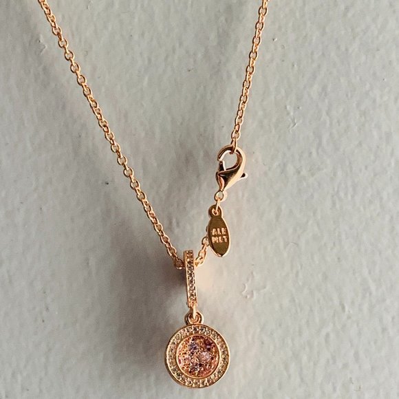 Pandora | Jewelry | Brand New Pandora Rose Gold Necklace Pink Disc ...